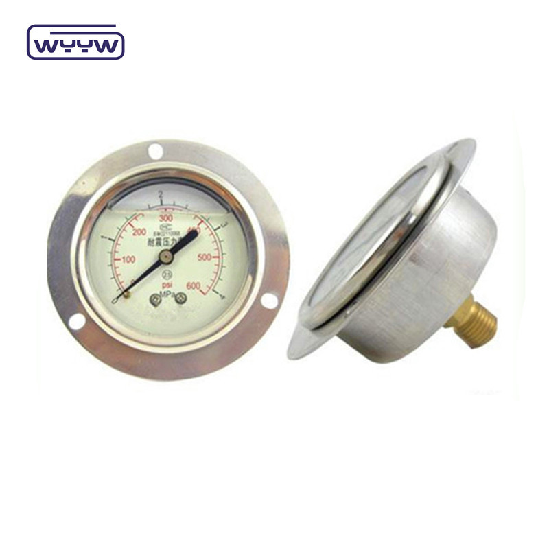 2.5" Bar Psi Flange Type Pressure Gauge Manometer Panel Mount